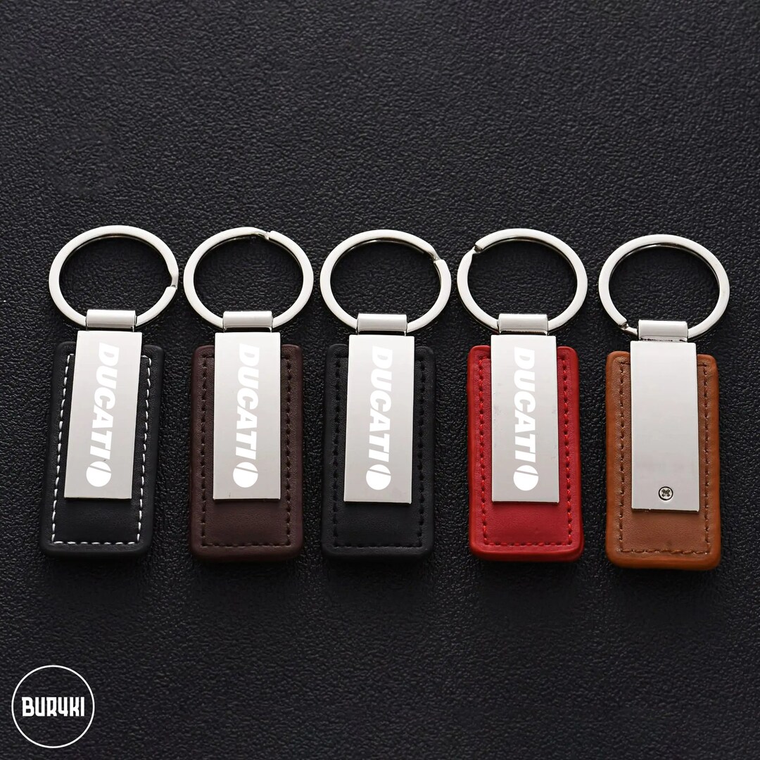 Ducati Customized Leather Keychain Metal Motorcycle Logo Key Chain ...