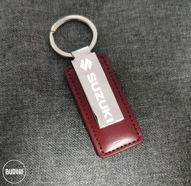 Suzuki Customized Leather Keychain Metal Motorcycle Logo Key Chain ...