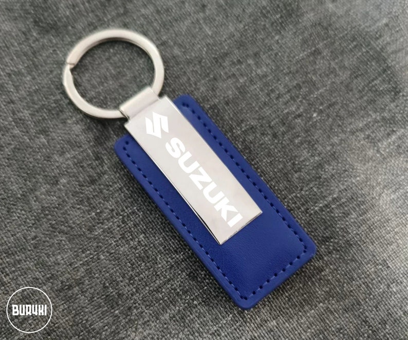 Suzuki Customized Leather Keychain Metal Motorcycle Logo Key Chain ...