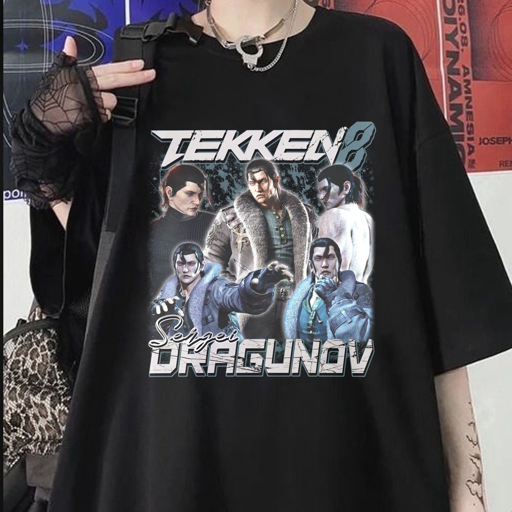 Sergei Dragunov Vintage Retro Tekken 8 Shirt, Men Tekken Game Tee ...