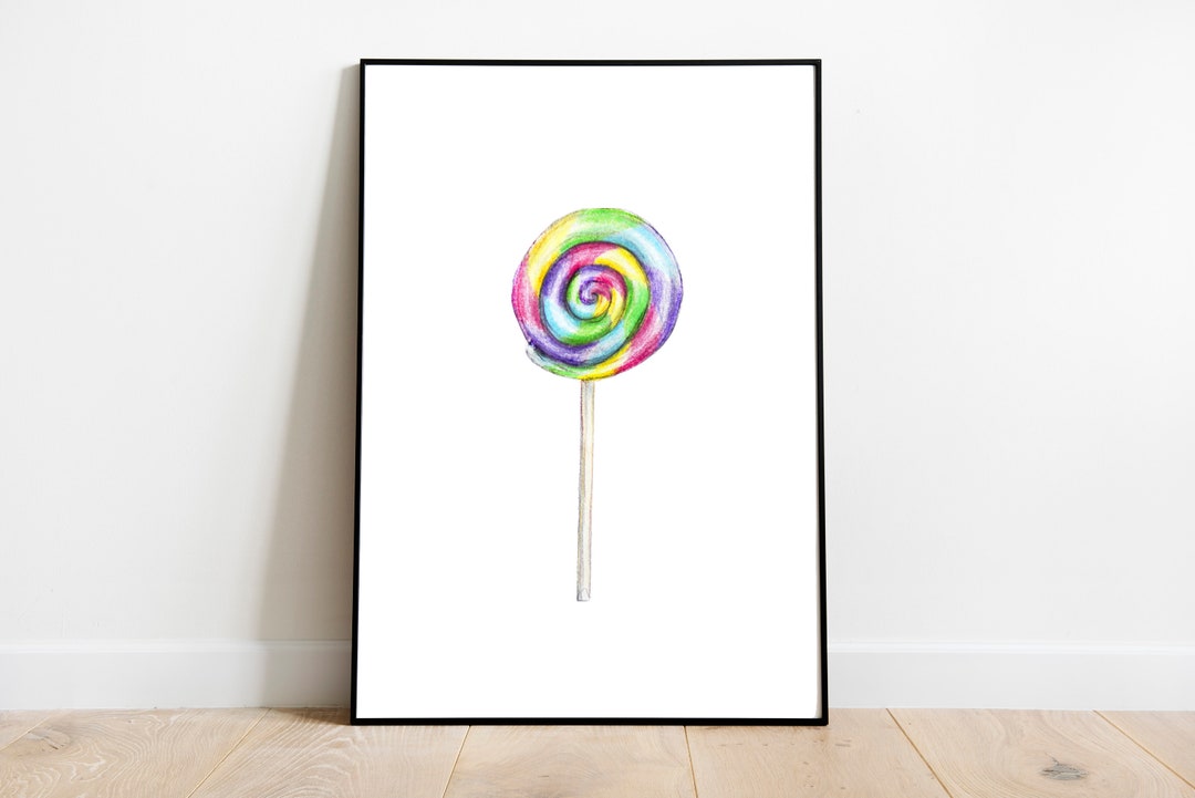 Art Print A5 Poster Lollipop Poster Lollipop Hand Drawn Loft Decoration ...