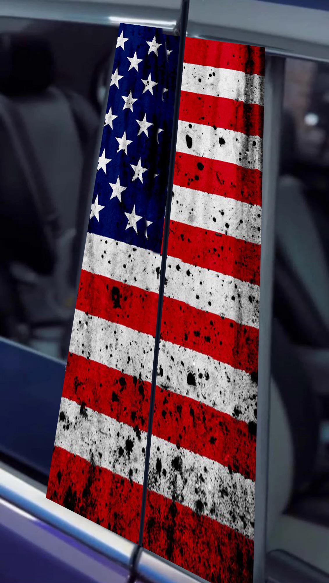 American Eagle Car Pillar Sticker, Patriotic USA Flag Car Decals, Vinyl ...