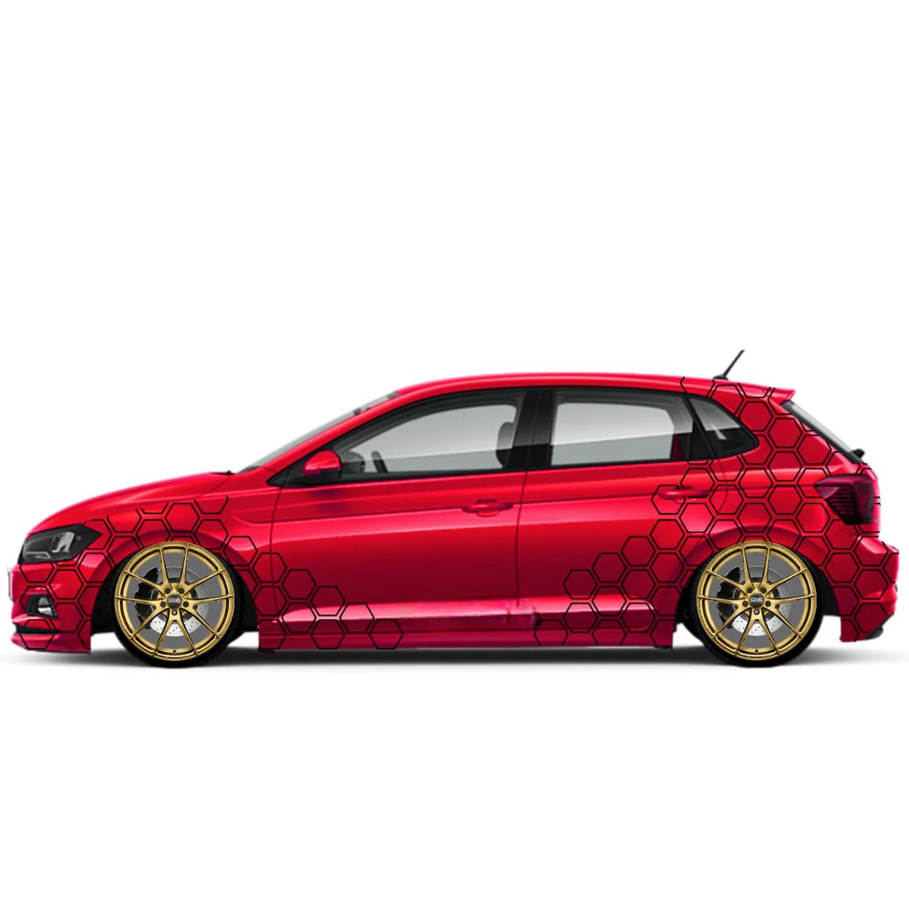 Hexagon Car Stickers Vinyl, Honeycomb JDM Car Decals, Hex Side Car Body ...