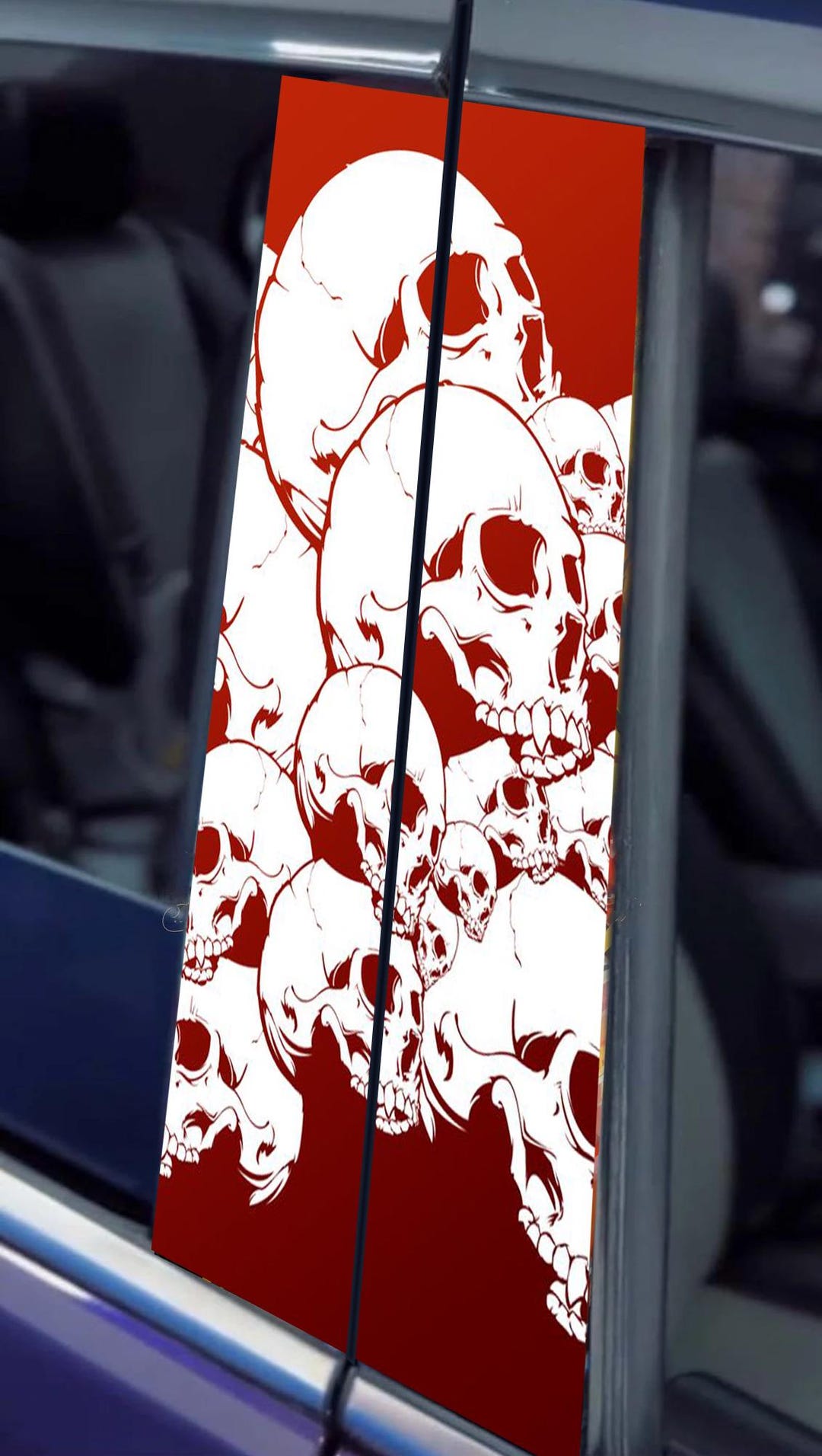 Skull Car Pillar Stickers, Scary Car Decals, Creepy Auto Tuning ...