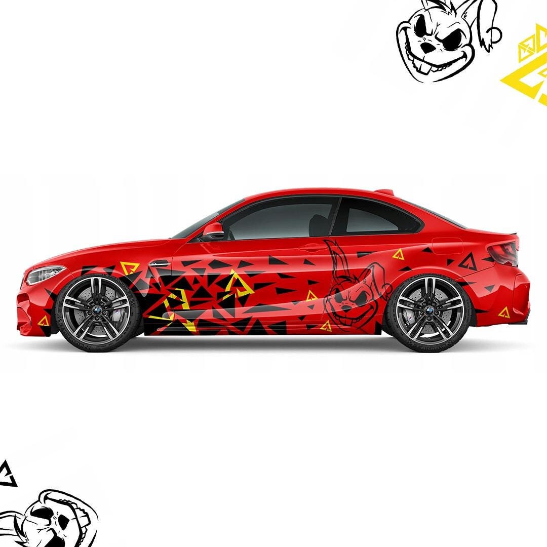 Statement Car Body Wrap Decals, Triangle and Rabbit Car Side Graphics ...