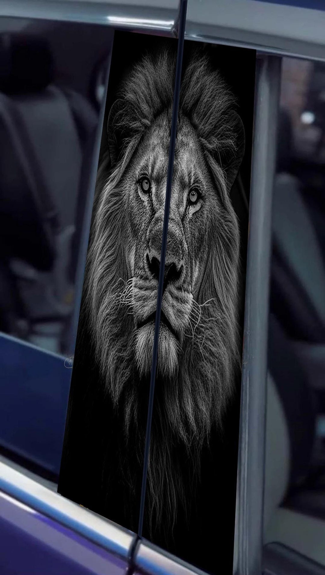 Custom Car Lion Head Decal, Removable Vinyl Car Sticker, Car Door ...