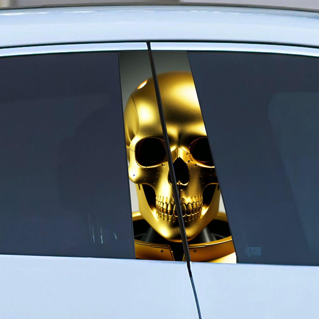 Skull Car Pillar Stickers, Custom Car Doors Livery Pillar, Gothic Car ...