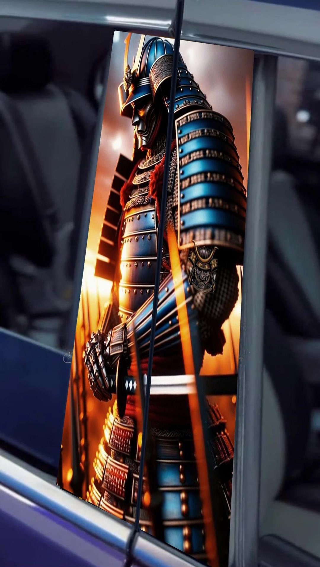 Japanese Samurai Warrior Car Sticker, Car Center Pillar Decal for Car ...