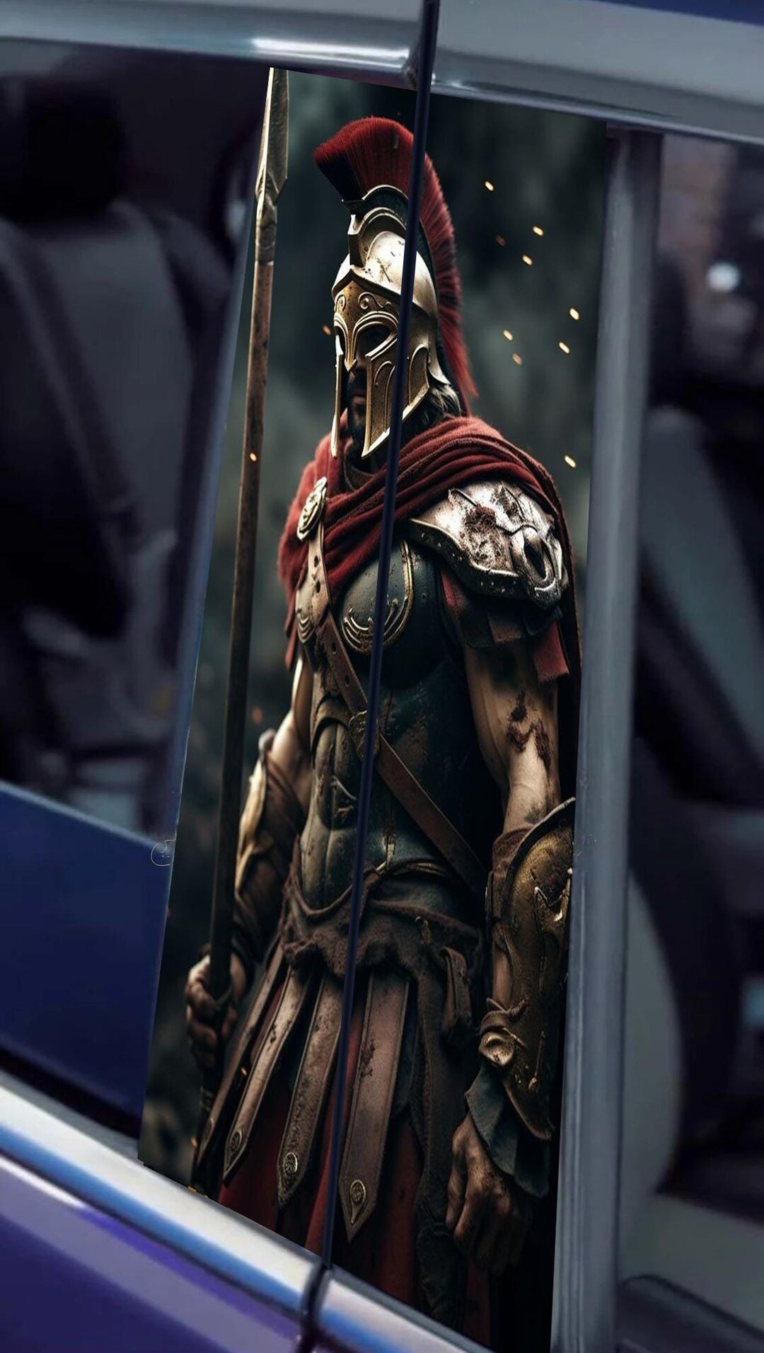 Custom Warrior Car Sticker, Samurai Decal, Car Center Pillar Vinyl ...