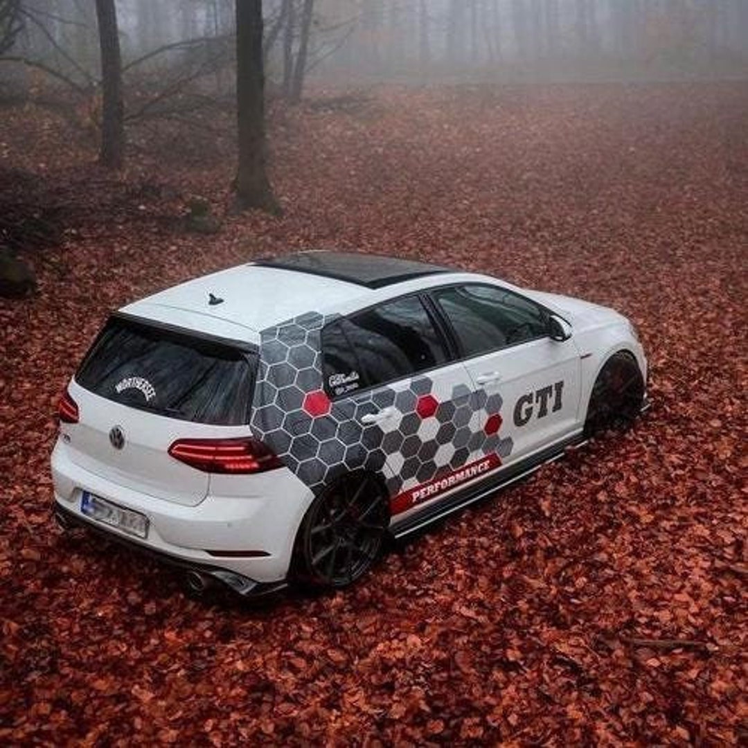 Hexagon Car Stickers Vinyl, Honeycomb JDM Car Decals, Hex Side Car Body ...