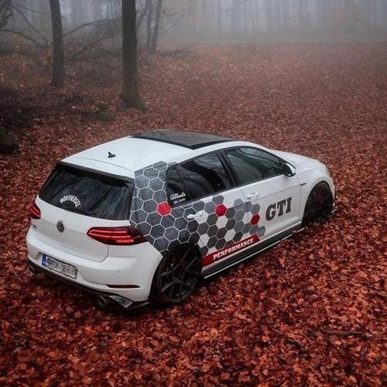 Hexagon Car Stickers Vinyl, Honeycomb JDM Car Decals, Hex Side Car Body ...