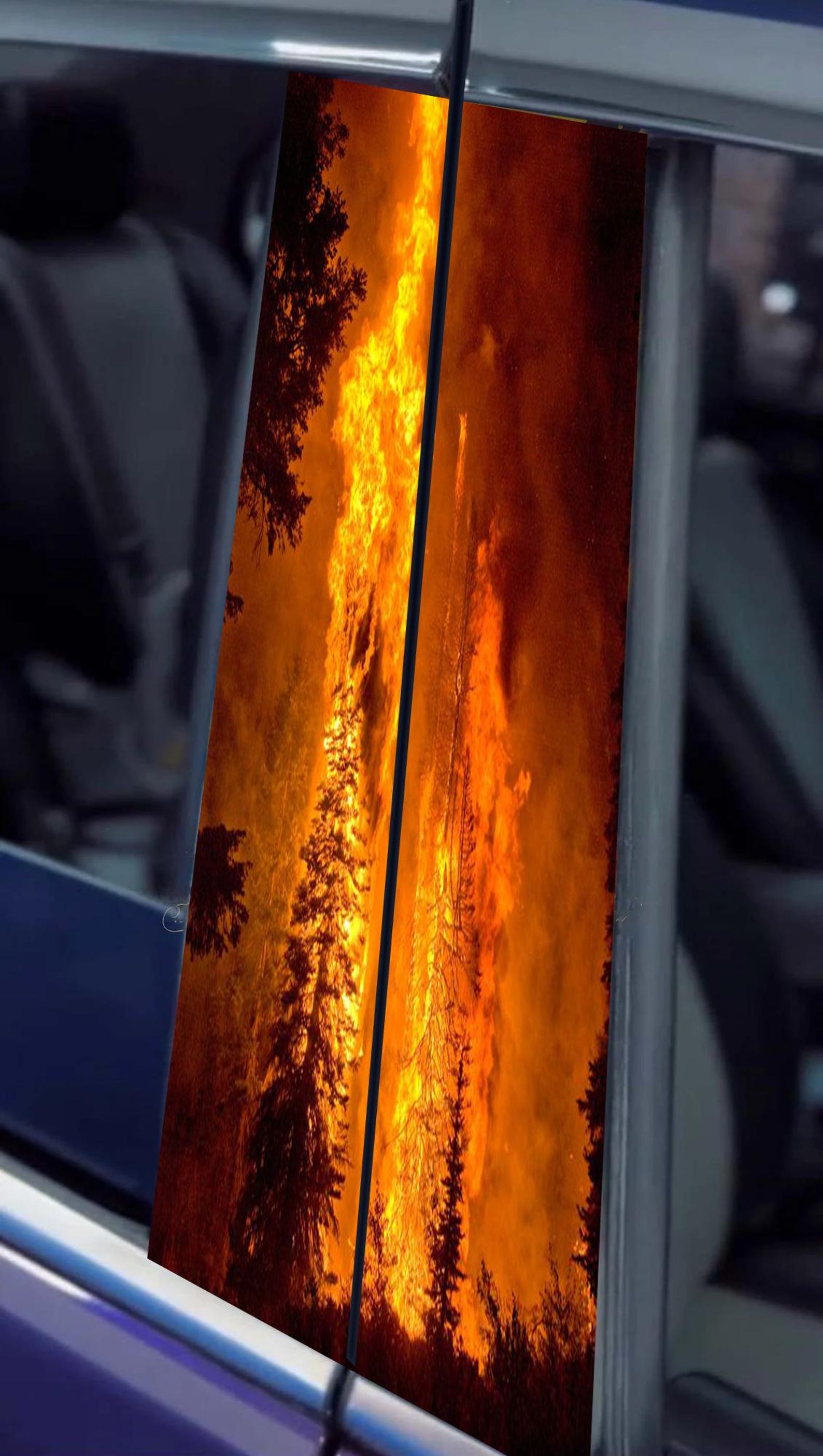 Firefighter Car Pillar Sticker, Fireman Vehicle Doors Livery Pillar ...