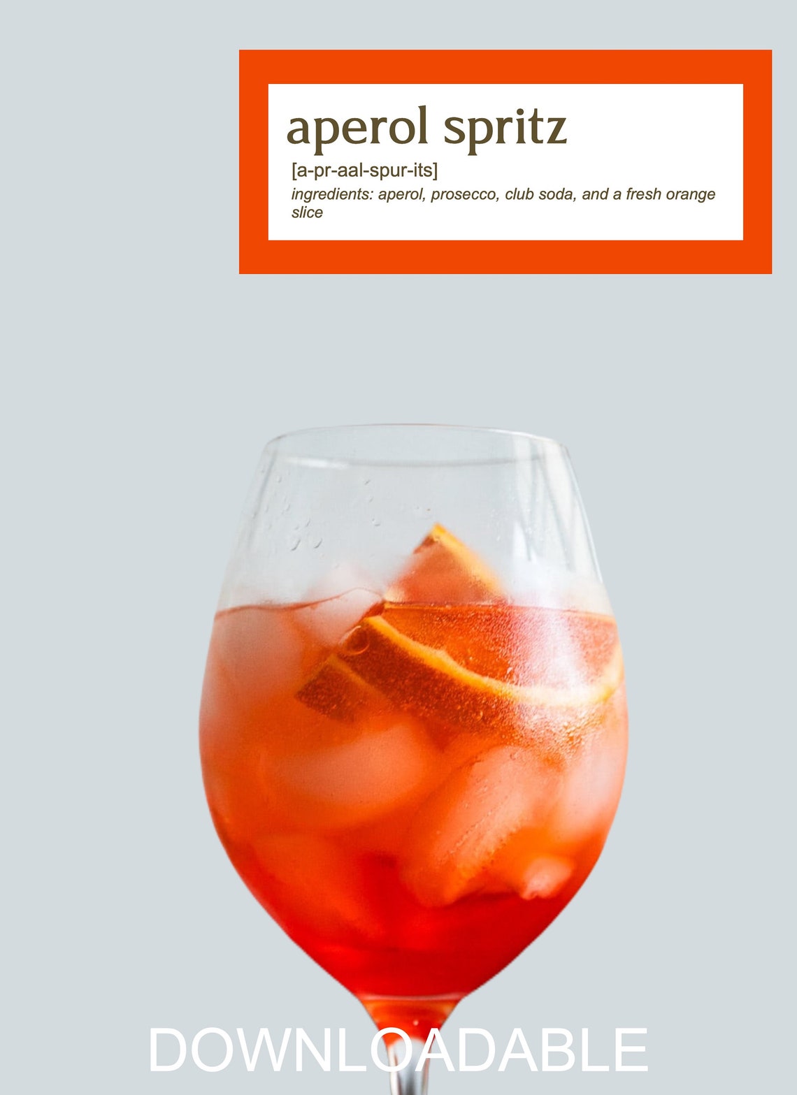 Bar Decor Print - Aperol Spritz - Etsy