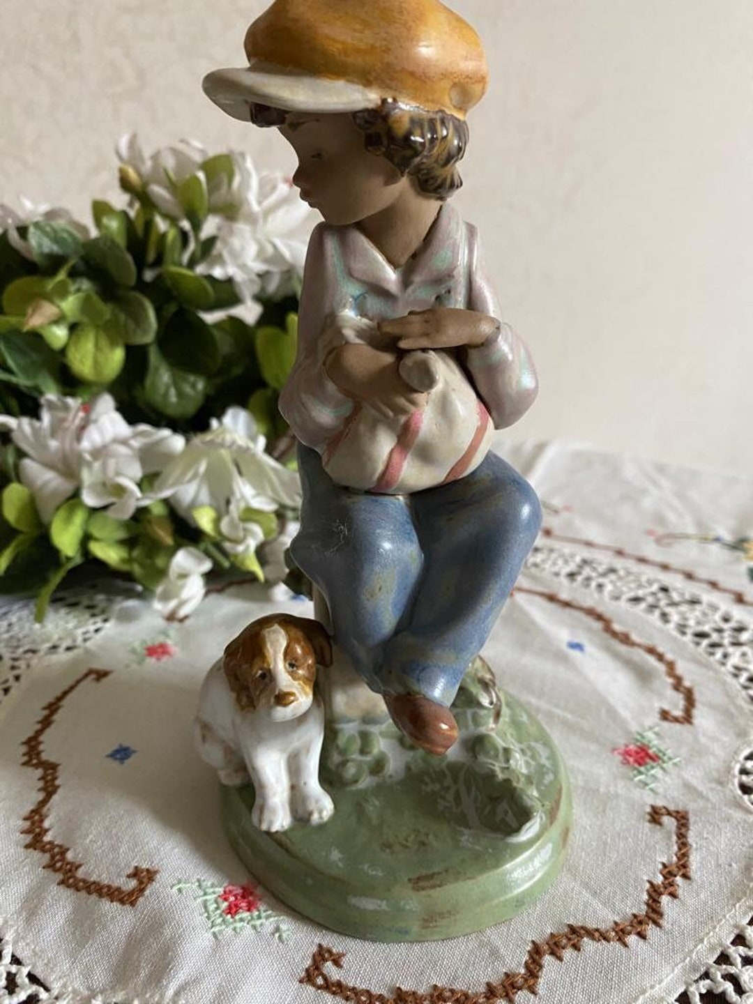 Lladro Sitting Boy Trinket - Etsy