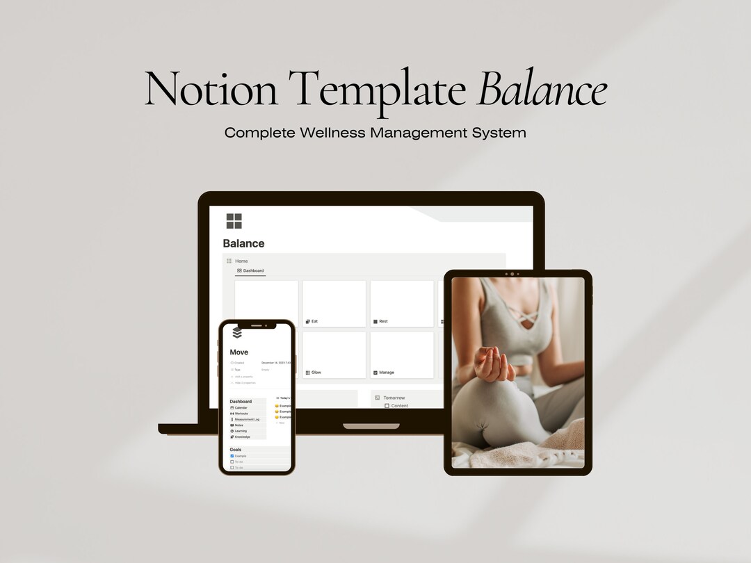 Complete Wellness Management System Notion Minimalist Template ...