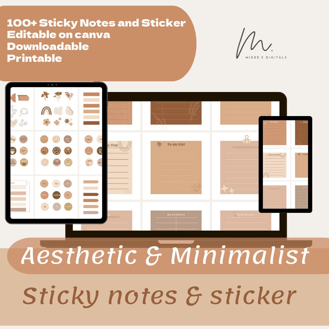 Aesthetic Printable Notes and Sticker Sticky Notes Minimalist Aesthetic ...