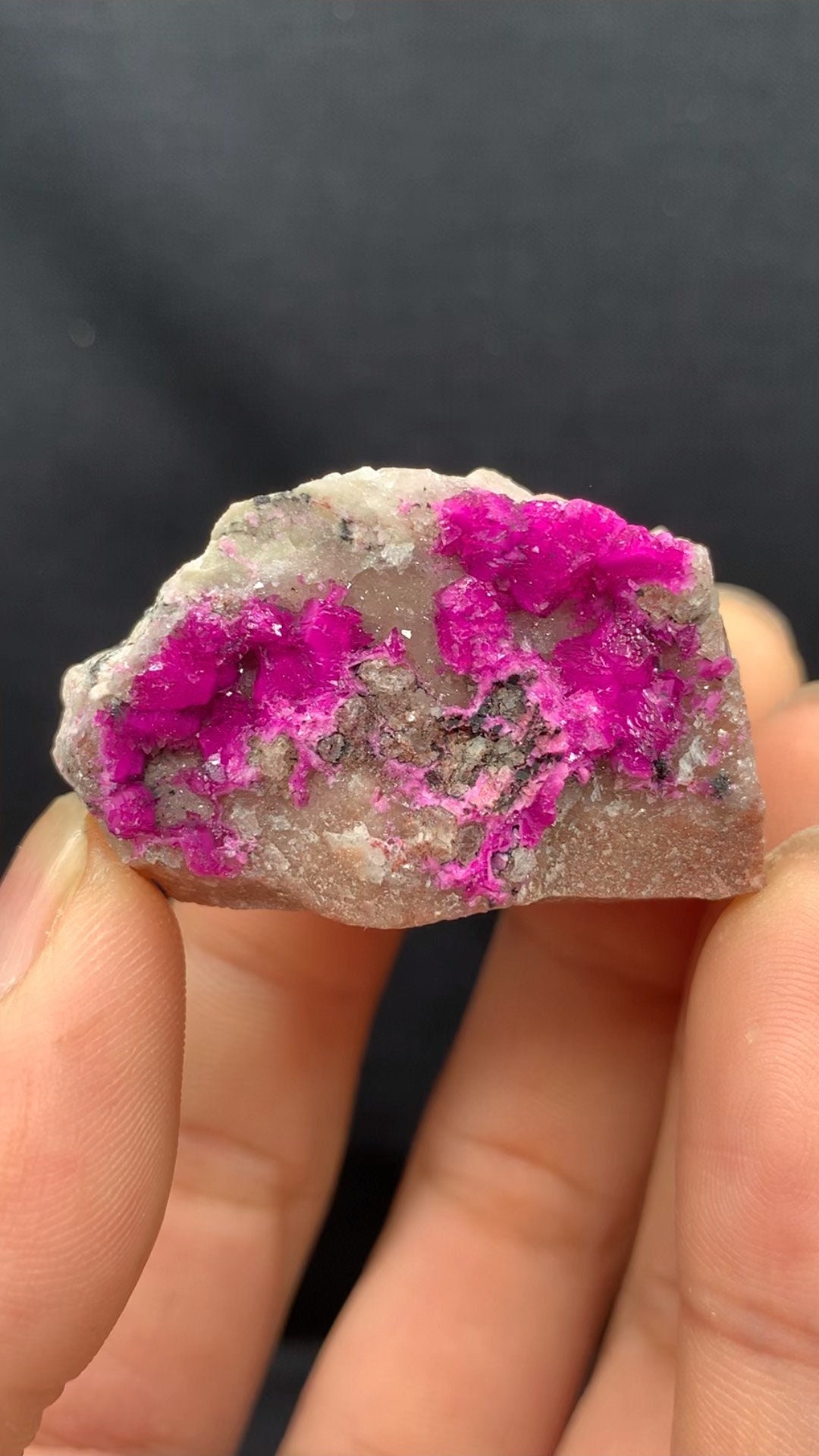 Bright Pink Cobalt Calcite With Malachite Cluster From the Congo ...