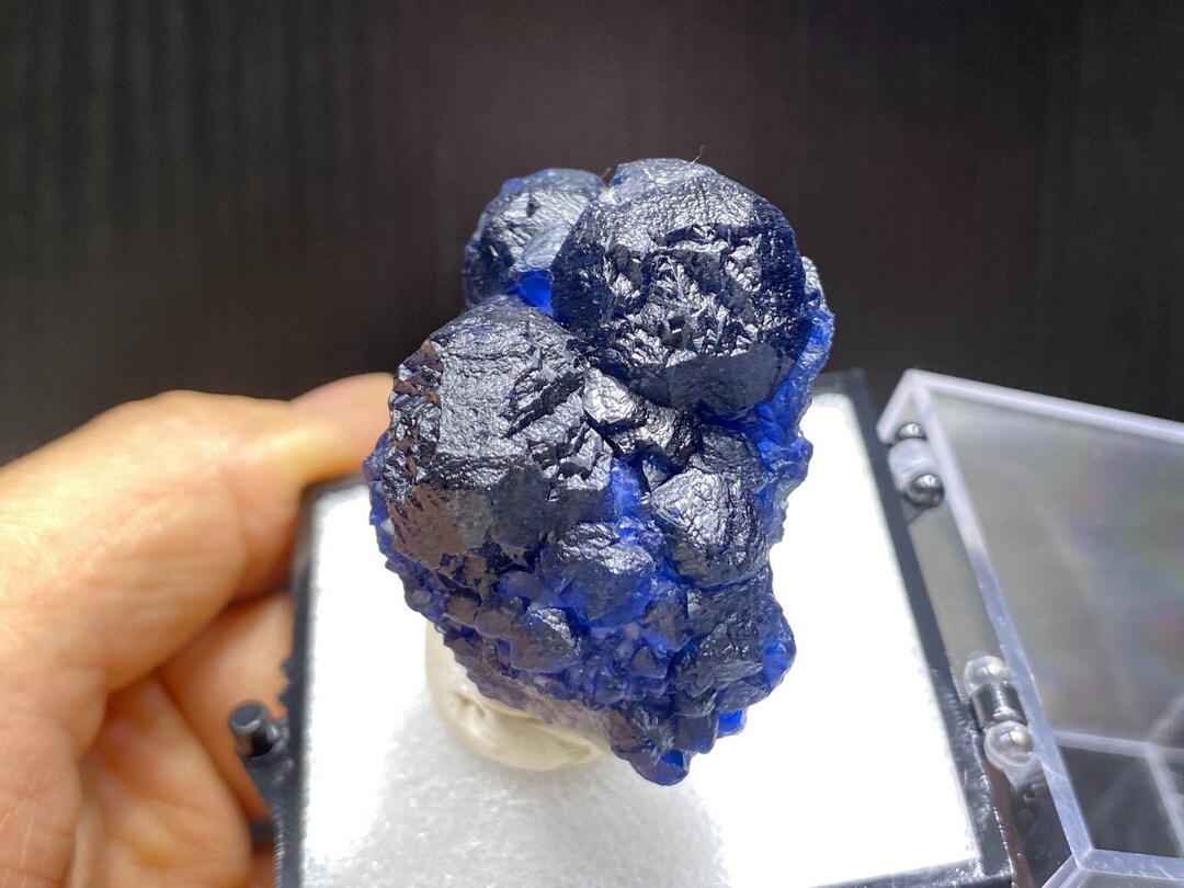 Blueberry Fluorite Crystal From Inner Mongolia, 50mm Box Deep Blue ...