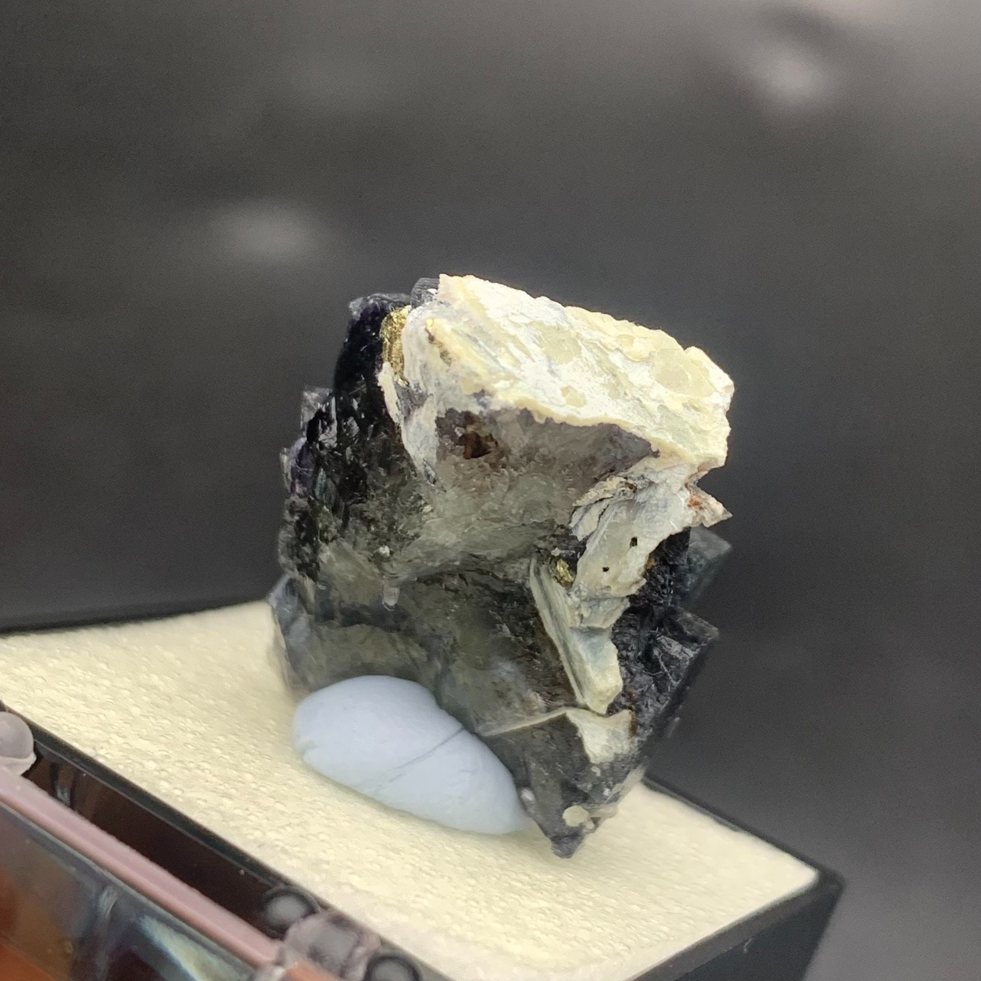 Purple Phantom Fluorite With Bismuthinite Inclusions, 35mm Matrix ...