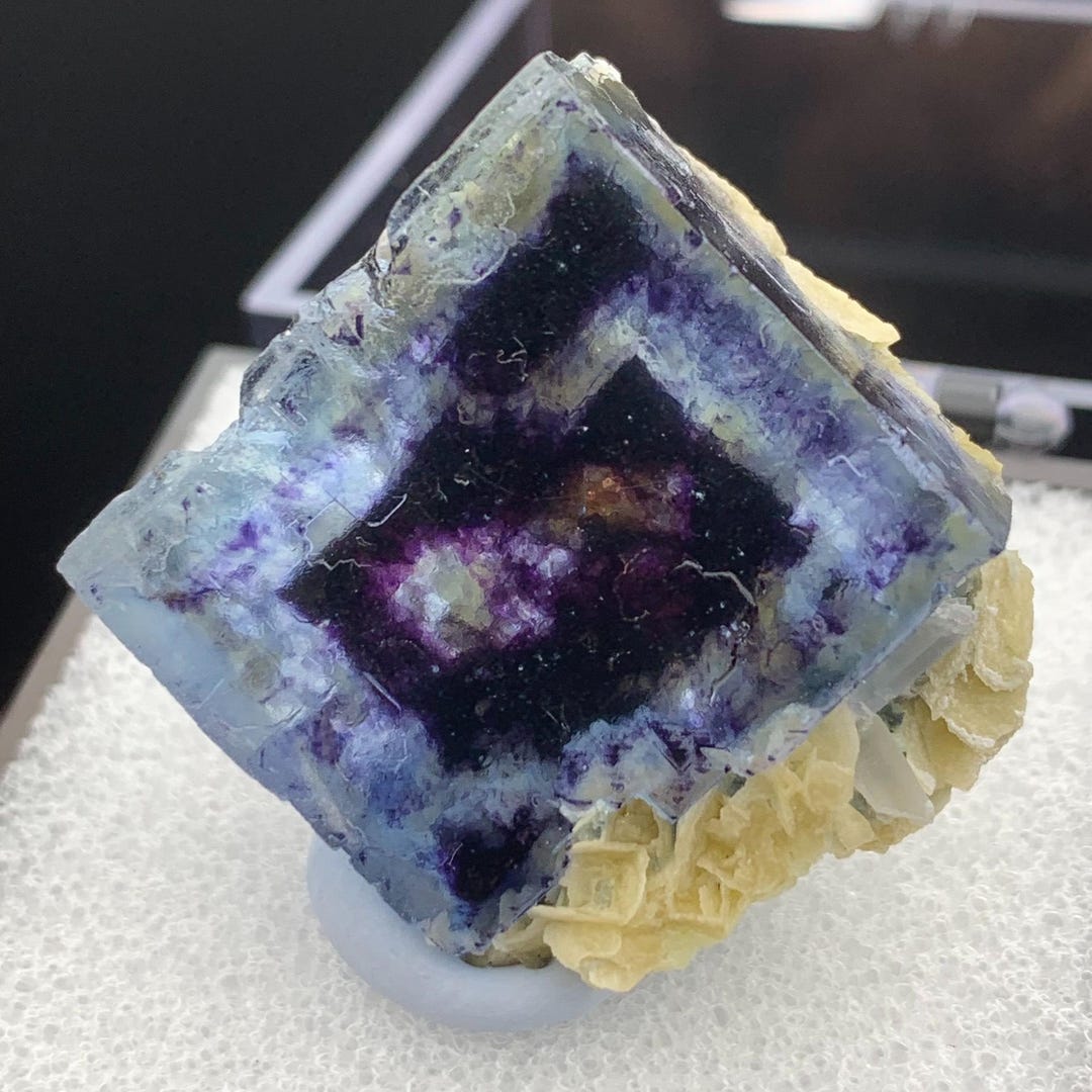 Purple Window Phantom Fluorite Specimen, 50mm Box Inner Mongolia, China ...