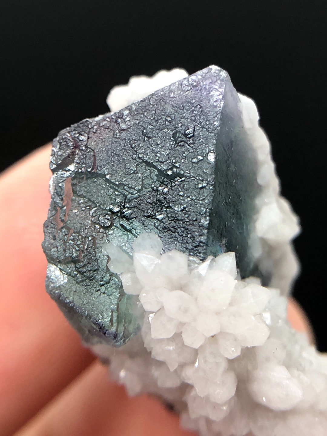 Octahedral Fluorite on Quartz, 34mm Box Fluorite Mineral Specimen From ...