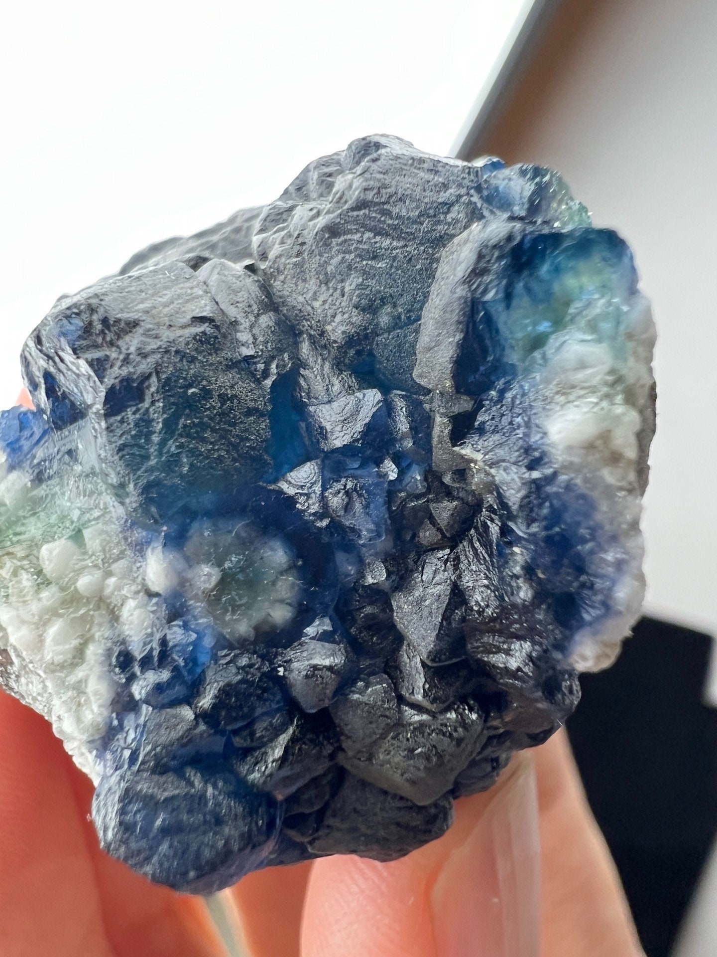 Blueberry Fluorite Crystal From Inner Mongolia, Thumbnail Deep Blue ...