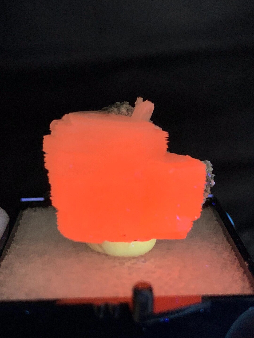 White Fluorescent Calcite Specimen From Fujian, China, 35mm Box White ...