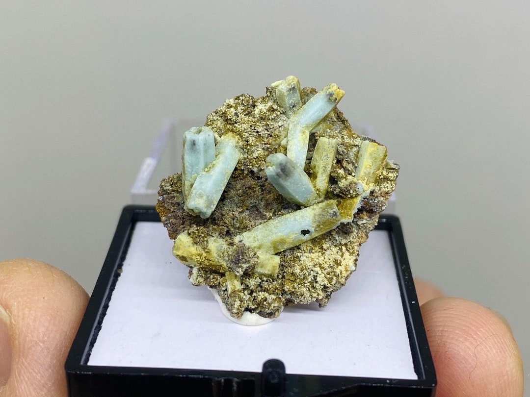 Plumbogummite Pseudomorph After Pyromorphite Crystal Cluster, 35mm Box ...