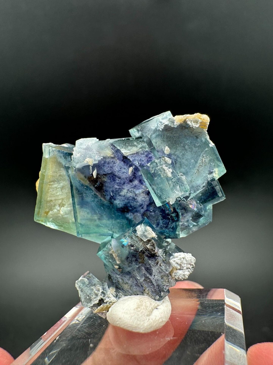 Green Inner Blue Window Phantom Fluorite Specimen, 30mm Box Inner ...