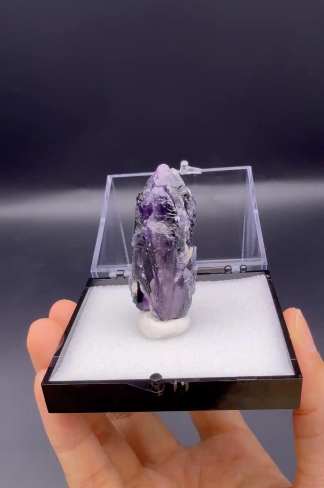 Purple Strip of the Fluorite on Quartz, 60mm Box Fluorite Mineral ...