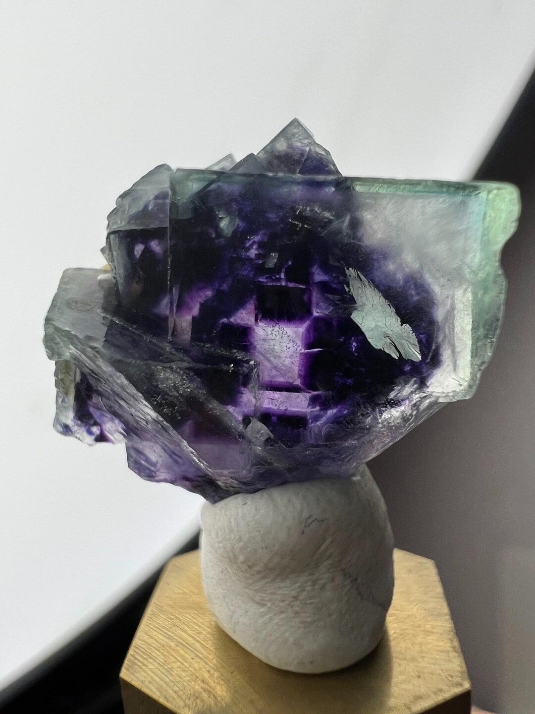 Purple Phantom Fluorite Specimen With Quartz From Yindu Mine, Inner ...