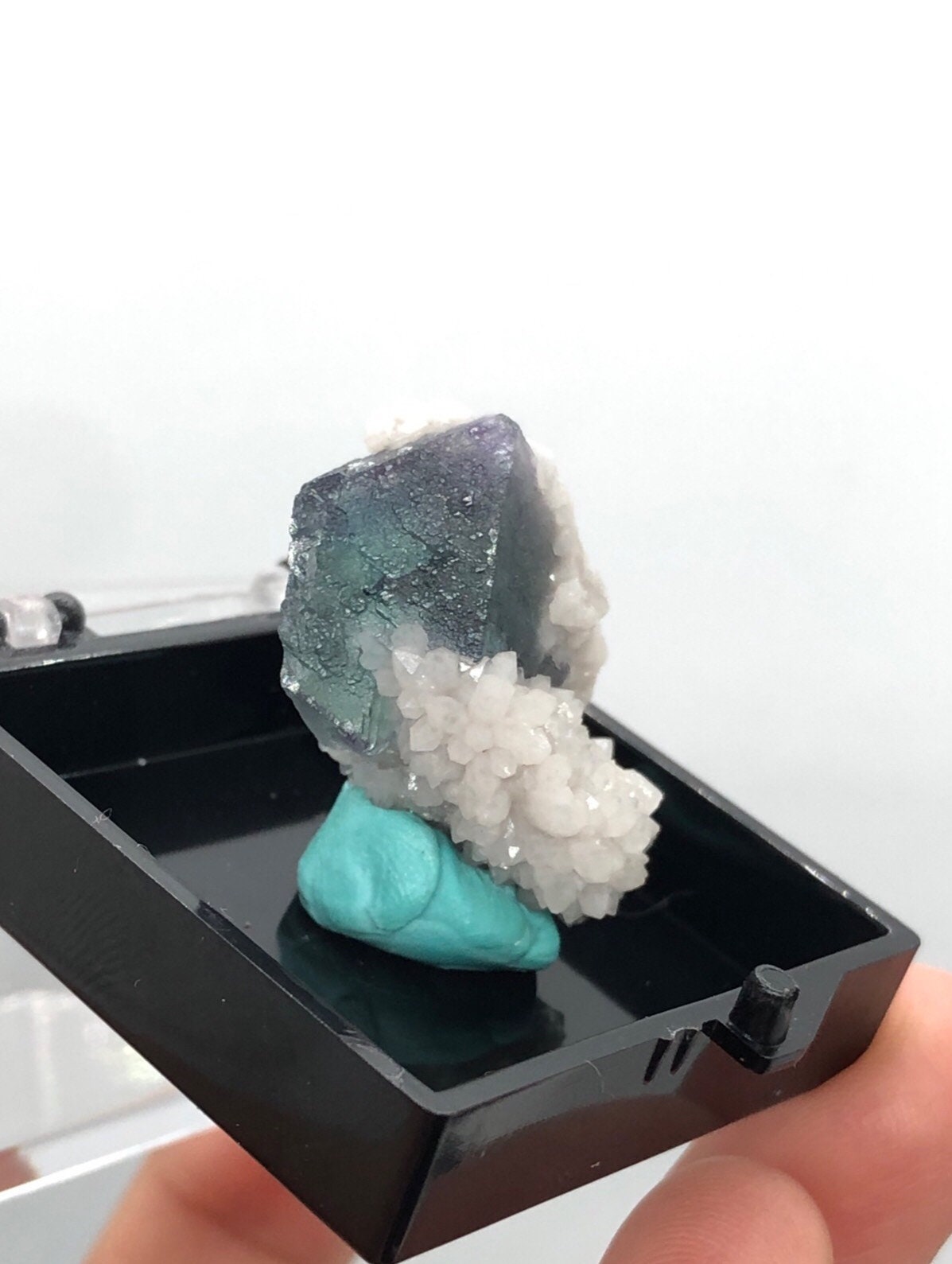 Octahedral Fluorite on Quartz, 34mm Box Fluorite Mineral Specimen From ...
