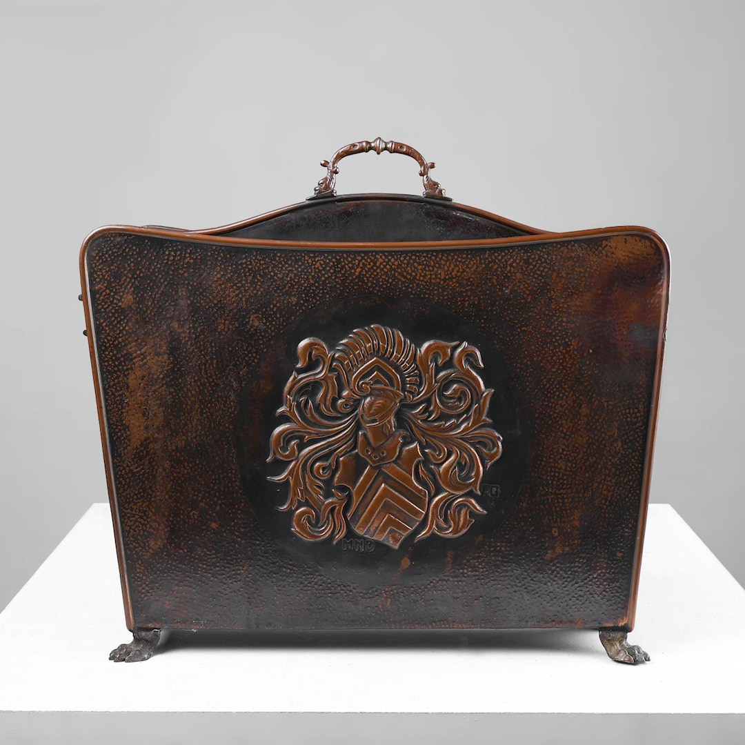 Rustic Magazine Rack in Hammered Copper, France, 1890s - Etsy