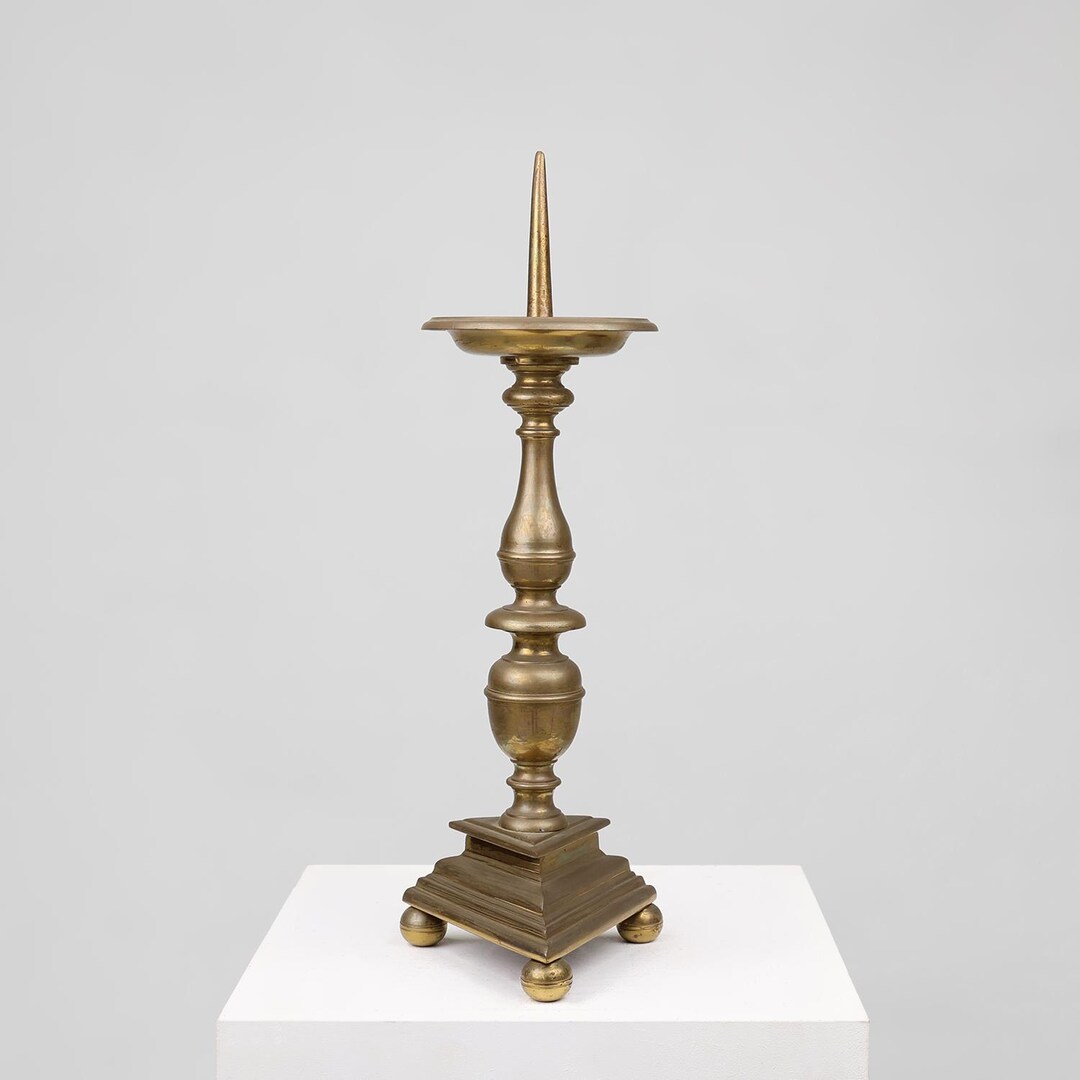 Large French Church Candlestick in Bronze, 1890s - Etsy