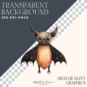 Halloween Bat Clipart Spooky PNG Graphics Cute Halloween Clip Art ...