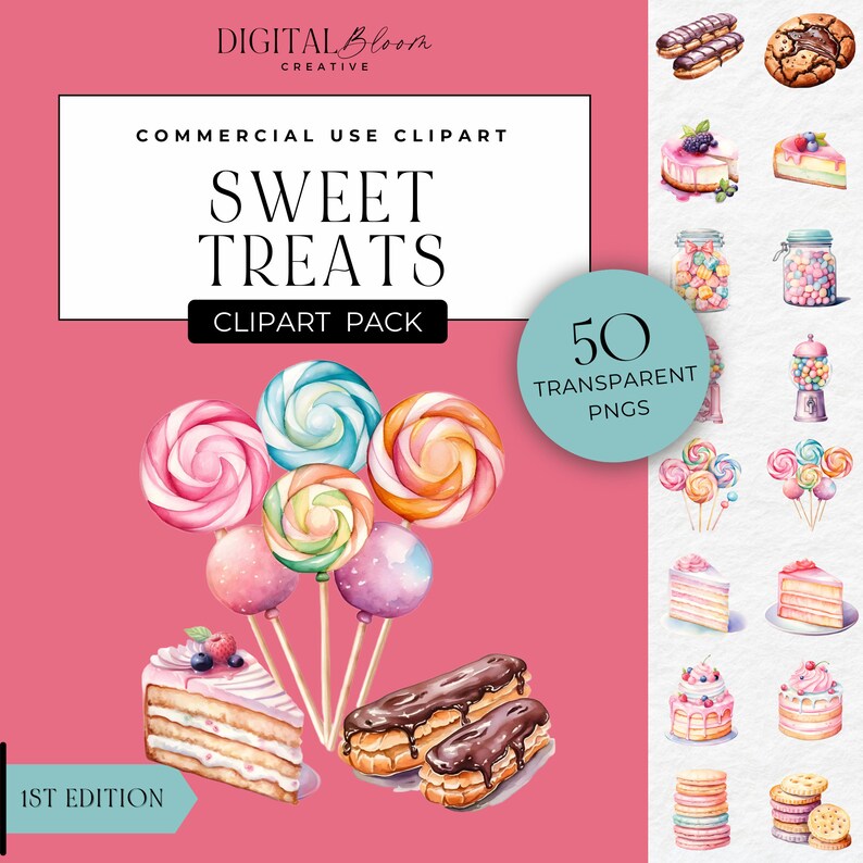 Land of the Sweets Clip Art Chocolate Eclair Pastries Candyland Candies ...