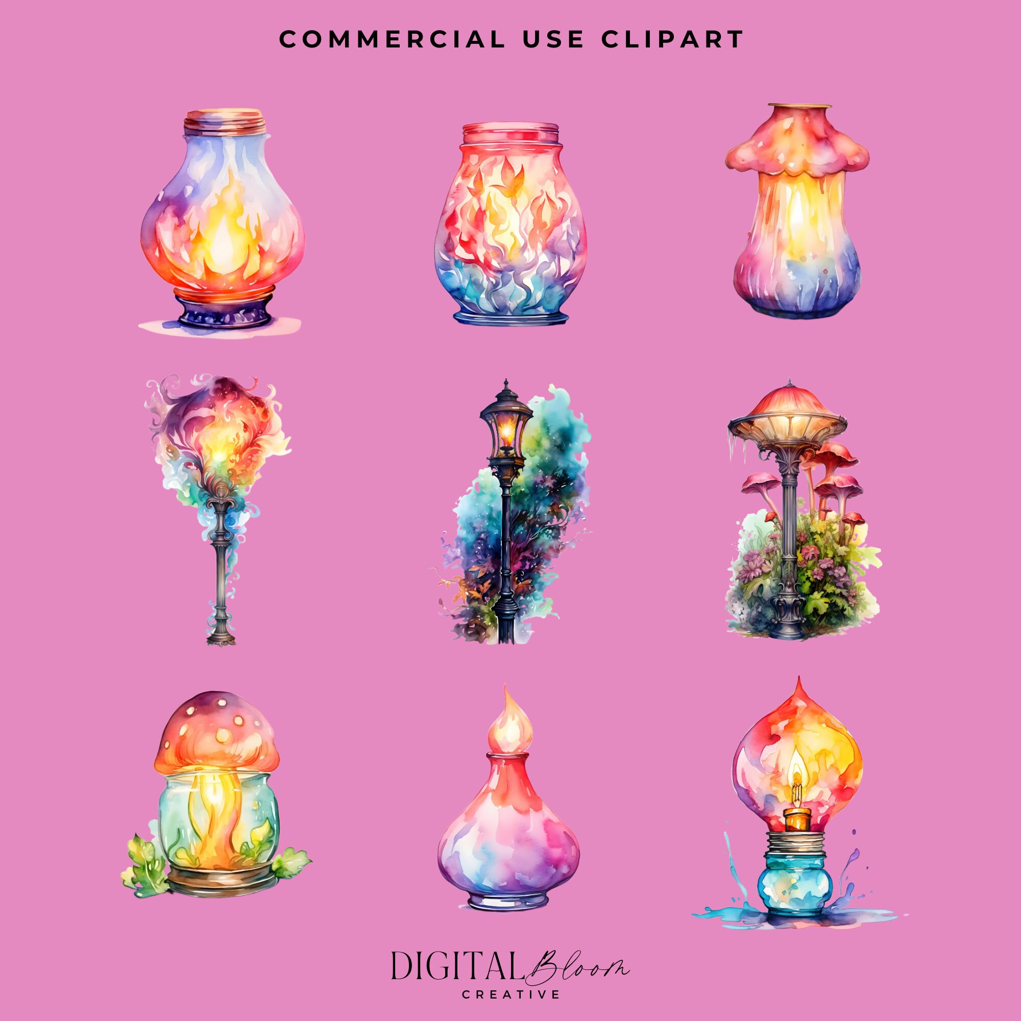 Fairy Lamp Clipart Magical Bright Glowing Fantasy Lantern Clip Art PNG ...