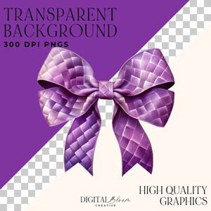 Purple Watercolor Coquette Bow, Ribbon Bow Clipart Transparent Png ...