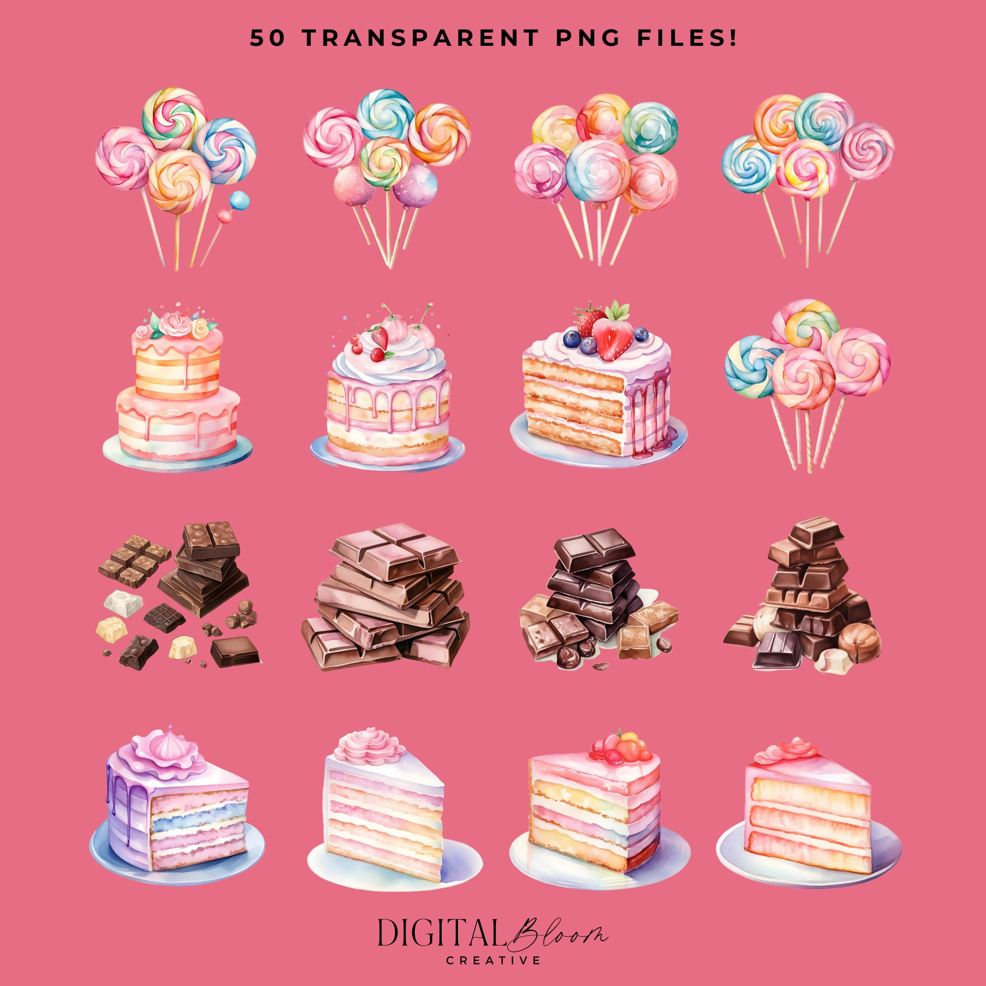 Land of the Sweets Clip Art Chocolate Eclair Pastries Candyland Candies ...