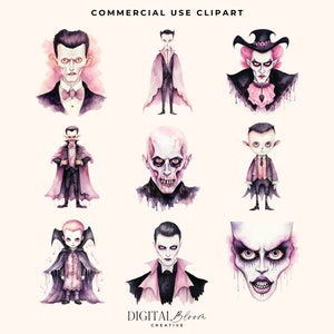 Pink Halloween Male Vampire Clipart Spooky PNG Graphics Halloween Clip ...