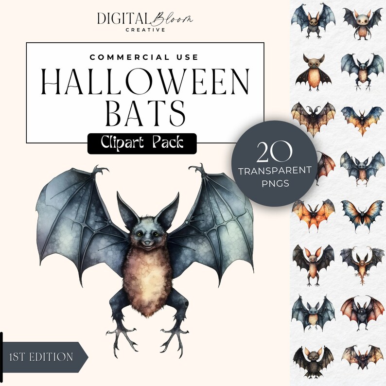 Halloween Bat Clipart Spooky PNG Graphics Cute Halloween Clip Art ...