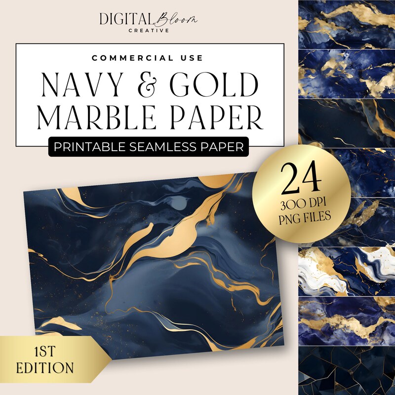 Navy Blue Gold - Etsy