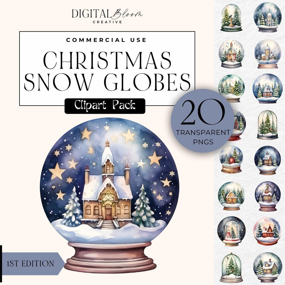 Christmas Snow Globe Clipart Png Winter Festive Holiday Scrapbook ...