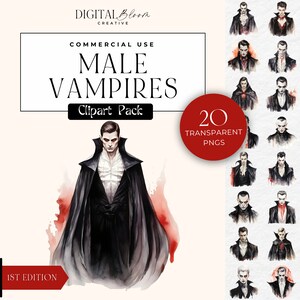 Vampire Clipart Spooky Male Vampire PNG Graphics Quirky Halloween Clip ...