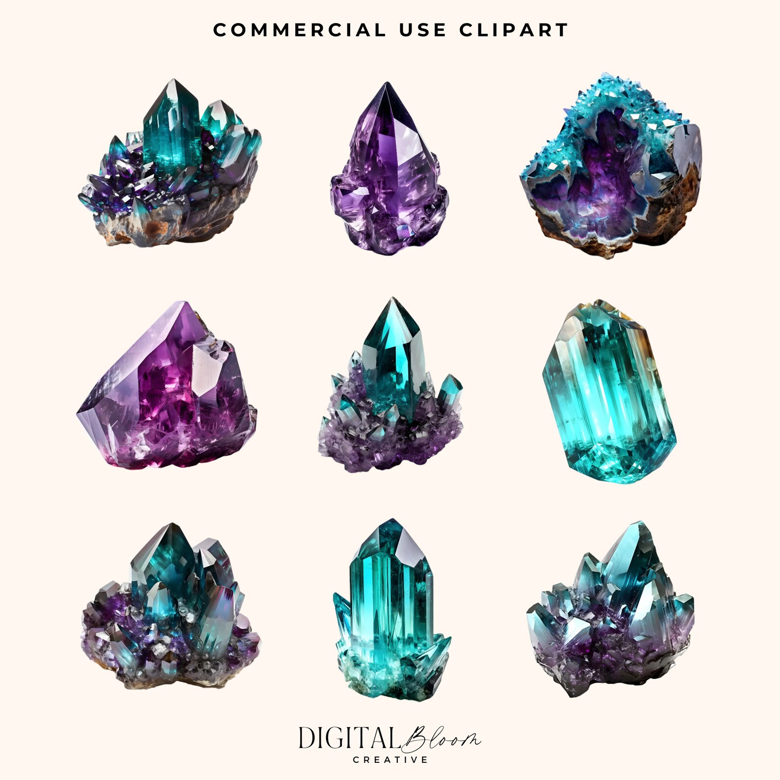 Alexandrite Crystal Clipart, Realistic Gemstones PNG, Healing Geode ...