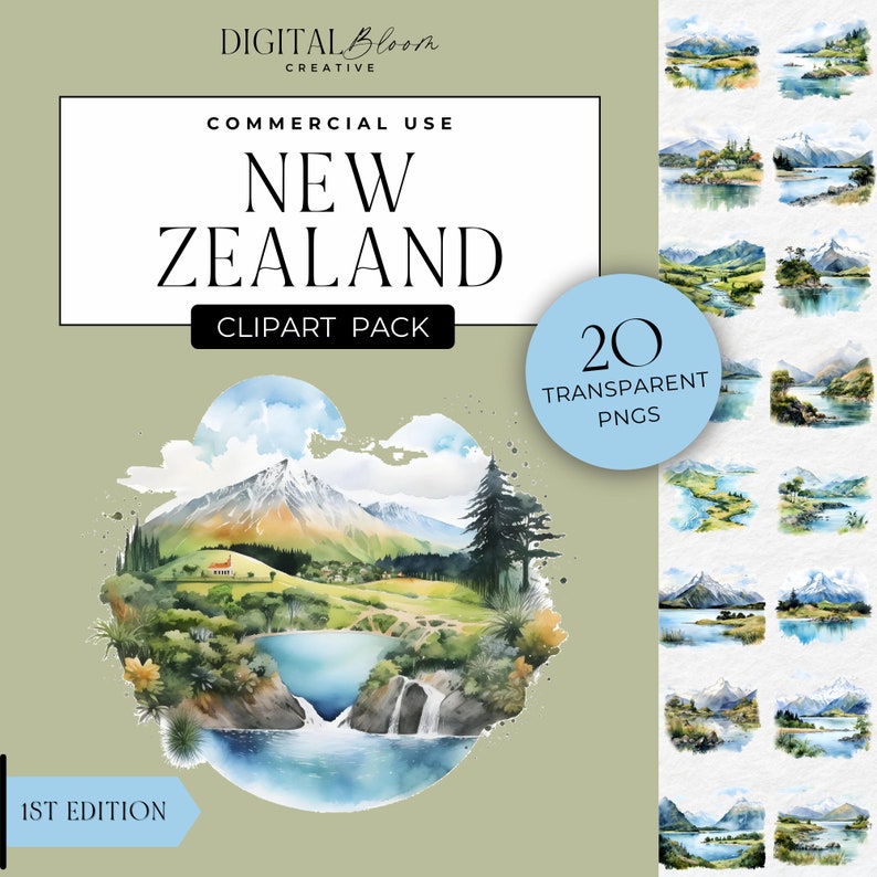New Zealand Clipart, NZ Landscape PNG, Kiwi Countryside, New Zealand ...