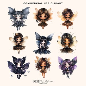 Gothic Fairy Clipart, Halloween Fairies PNG, Spooky Black Dark Fantasy ...