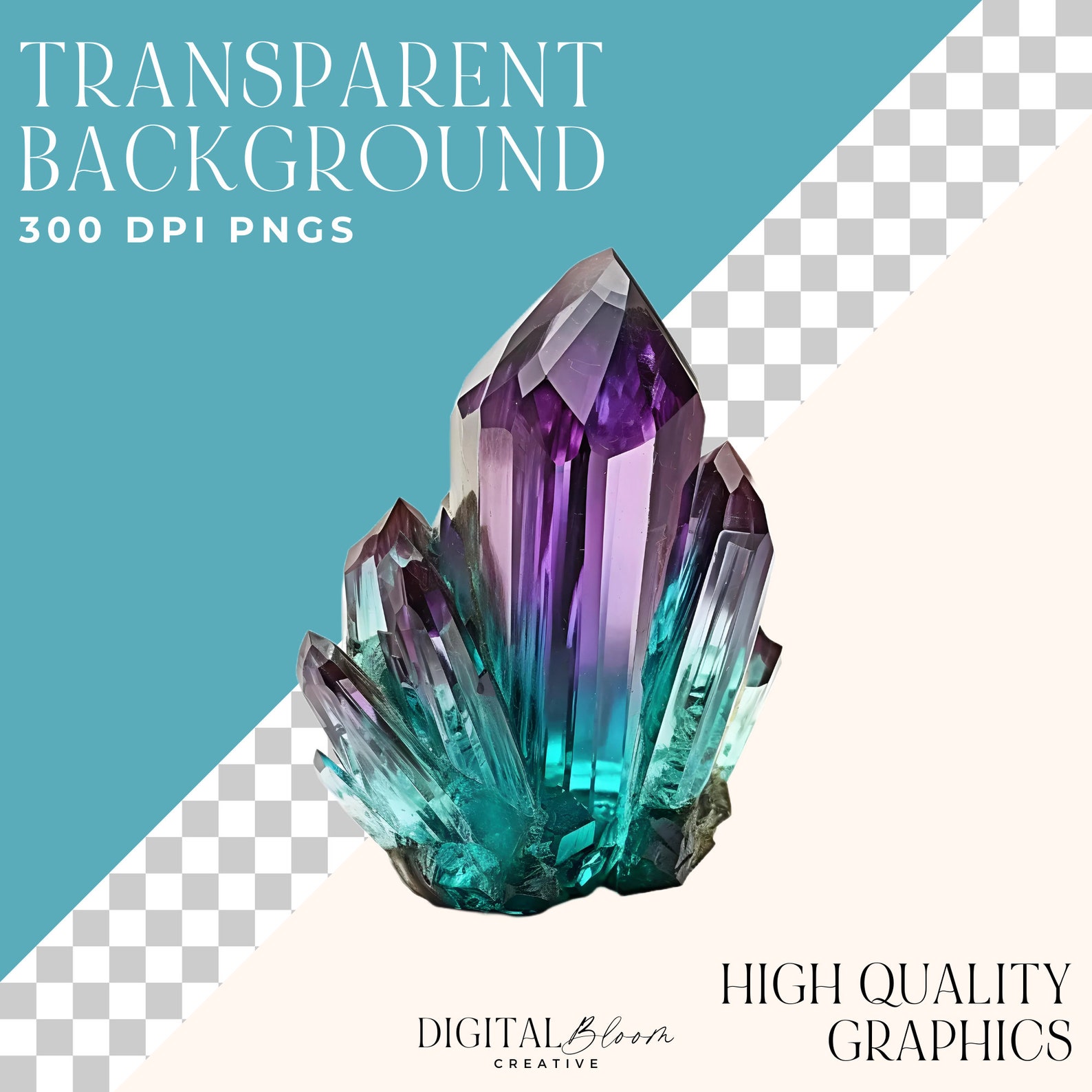 Alexandrite Crystal Clipart, Realistic Gemstones PNG, Healing Geode ...