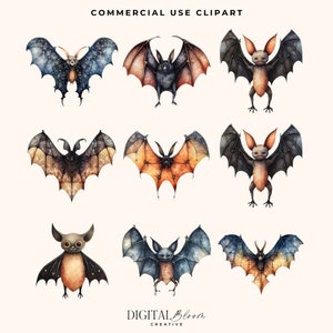 Halloween Bat Clipart Spooky PNG Graphics Cute Halloween Clip Art ...