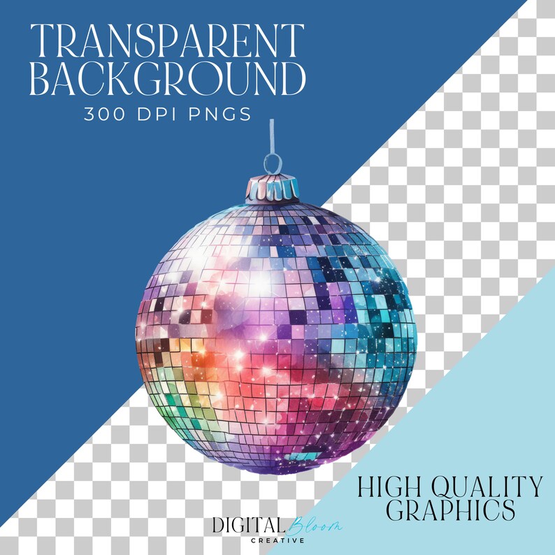 Disco Ball Clipart, Mirror Disco Balls PNG, Party Bundle, Bachelorette ...